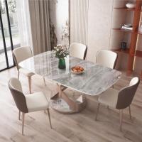 China Rectangle Shape Assemble Marble Dining Table For Hotel Purpose for sale