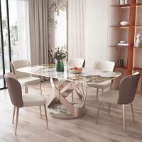 China Rectangle Shape Assemble Marble Dining Table For Hotel Purpose for sale