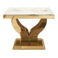 China Customized Stainless Steel Edge Table Required Assembly Gold Finish for sale