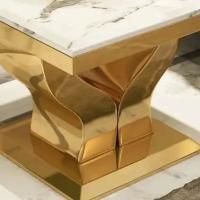 China Customized Stainless Steel Edge Table Required Assembly Gold Finish for sale