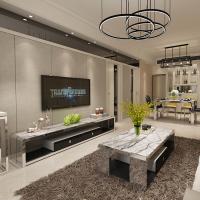 China Modern Stainless Steel Marble Hotel Banquet Hall Square Coffee Table for sale