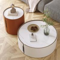 China Stainless Steel Marble Living Room Round Combination Coffee Table for sale