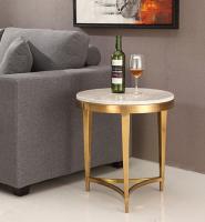 China Modern Round Stainless Steel Marble Living Room Sofa Side Table for sale