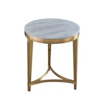 China Modern Round Stainless Steel Marble Living Room Sofa Side Table for sale