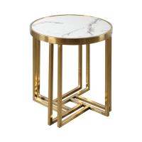 China Light Luxury Stainless Steel Marble Hotel Lobby Small Side Table for sale