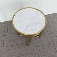 China Light Luxury Stainless Steel Marble Hotel Lobby Small Side Table for sale