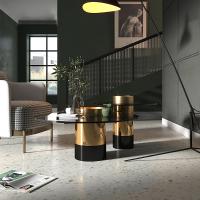 China Modern Stainless Steel Round Living Room Combination Coffee Table for sale