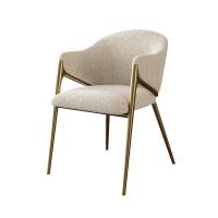 China Light Luxury Stainless Steel Fleece Hotel / Apartment Dining Chair for sale