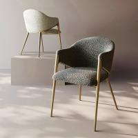 China Light Luxury Stainless Steel Fleece Hotel / Apartment Dining Chair for sale