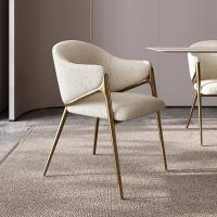 China Light Luxury Stainless Steel Fleece Hotel / Apartment Dining Chair for sale