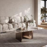 China Modern Stainless Steel Marble Square Living Room Coffee Table for sale
