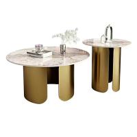 China Modern Stainless Steel  Living Room Combination Round Coffee Table for sale