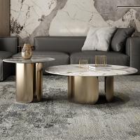 China Modern Stainless Steel  Living Room Combination Round Coffee Table for sale