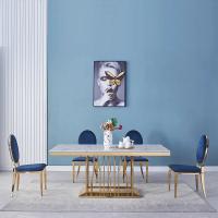 China Modern Luxury Stainless Steel Marble Apartment Square Dining Table for sale