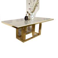 China New Stainless Steel Marble Apartment Rectangular Dining Table for sale