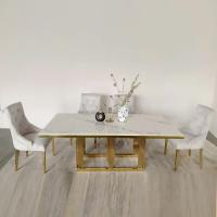 China New Stainless Steel Marble Apartment Rectangular Dining Table for sale