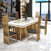 China Marble Oversize Dining Table Luxury Rectangle Shape Medium Size for sale