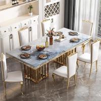 China Marble Oversize Dining Table Luxury Rectangle Shape Medium Size for sale