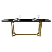 China Stainless Steel Rectangular Square Marble Top Dining Table OEM ODM for sale