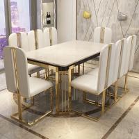 China Luxury Stainless Steel Square Apartment  Dining Table Assembly for sale