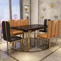 China Luxury Stainless Steel Square Apartment  Dining Table Assembly for sale