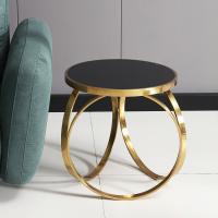 China Modern SEDIA Stainless Steel Side Table With Marble/Glass Top for sale