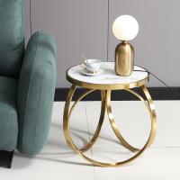 China Modern SEDIA Stainless Steel Side Table With Marble/Glass Top for sale