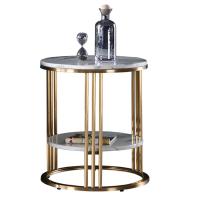China Elegant Round Stainless Steel Marble Sofa Side Table By SEDIA for sale