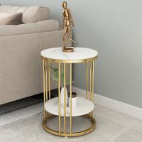 China Elegant Round Stainless Steel Marble Sofa Side Table By SEDIA for sale
