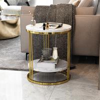 China Elegant Round Stainless Steel Marble Sofa Side Table By SEDIA for sale