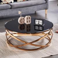 China Light Luxury Stainless Steel  Hotel Lobby Circular Coffee Table for sale