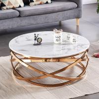 China Light Luxury Stainless Steel  Hotel Lobby Circular Coffee Table for sale