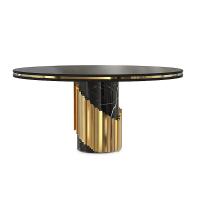 China Stainless Steel Modern Round Dining  Tables, Gold/Silver Combination for sale