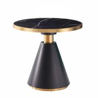 China Modern Round Negotiation Table Marble Top Stainless Steel Gold/Silver for sale