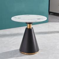 China Modern Round Negotiation Table Marble Top Stainless Steel Gold/Silver for sale