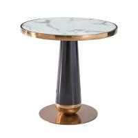 China Round Negotiation Table With Marble Top And Stainless Steel Frame for sale