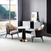 China Round Negotiation Table With Marble Top And Stainless Steel Frame for sale