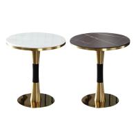 China Round Negotiation Table Marble Top Stainless Steel Construction for sale