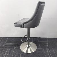 China Modern Style Barstools With Velvet Seat And Stainless Steel Frame for sale