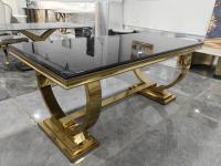 China Contemporary Stainless Steel Marble Dining Table For Modern Homes for sale