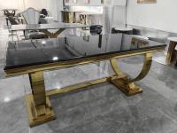 China Contemporary Stainless Steel Marble Dining Table For Modern Homes for sale