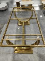 China Contemporary Stainless Steel Marble Dining Table For Modern Homes for sale