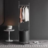 China Contemporary Floor Hanger Holder With PU Leather And Customizable Metal for sale
