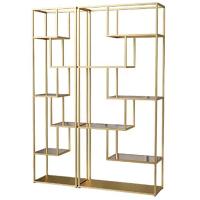 China Modern Light Luxury Stainless Bookshelf Steel Office Display Floor Bookcase for sale