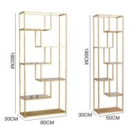 China Modern Light Luxury Stainless Bookshelf Steel Office Display Floor Bookcase for sale