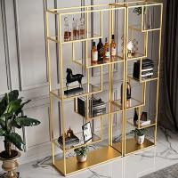 China Modern Light Luxury Stainless Bookshelf Steel Office Display Floor Bookcase for sale