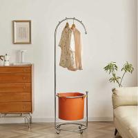 China Modern Simple Floor Rack Stainless Steel / PU Leather Organiser for sale