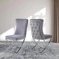 China Modern Design Velvet Upholstered Dining Room Furniture Chair for sale