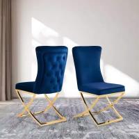 China Modern Design Velvet Upholstered Dining Room Furniture Chair for sale