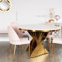 China Round Light Luxury Hotel Room Table 0.78 M Height for sale